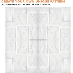 3D Wall Panels with Adhesive Included - Geometric Squares Design