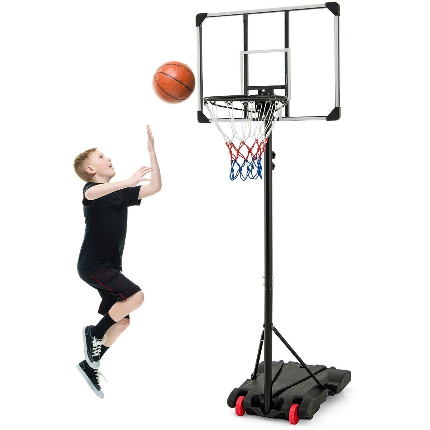 8FT Portable Basketball Hoop and Stand