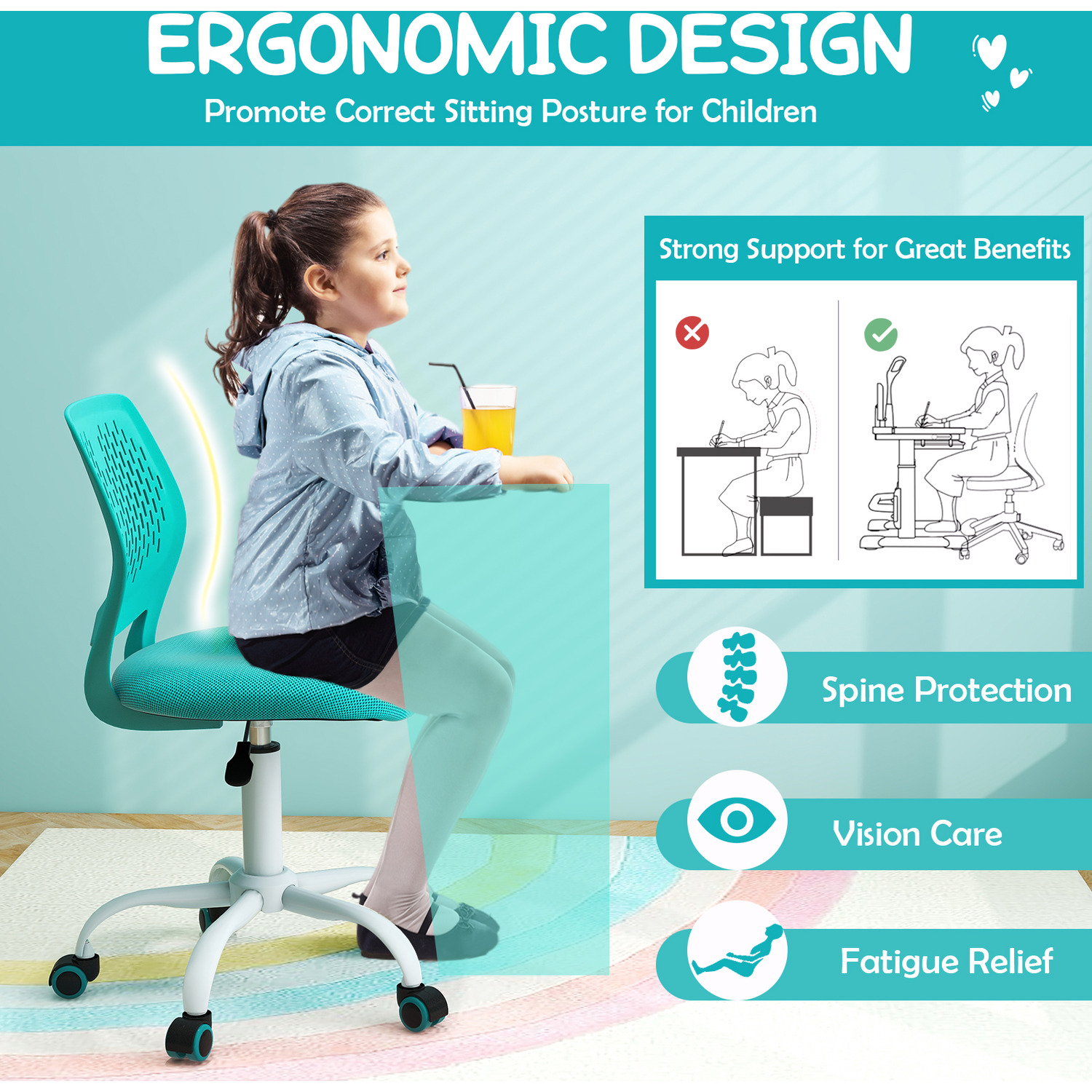 Kids Ergonomic Children Study Chair