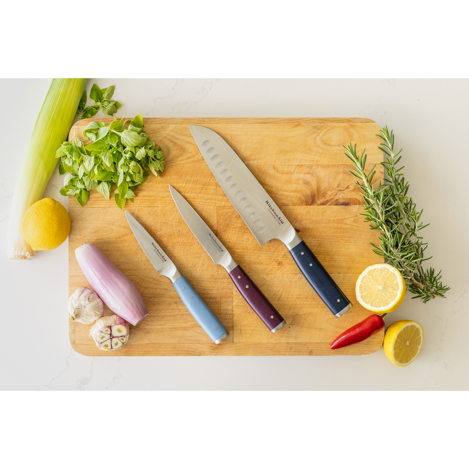 KitchenAid 3-Piece Knife Set, Santoku Knife, Utility Knife, Pairing Knife