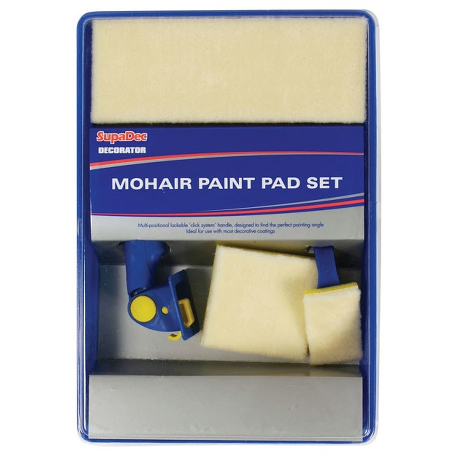 5 Piece Decorator Mohair Paint Pad Refill Tray Handle Decorating Set