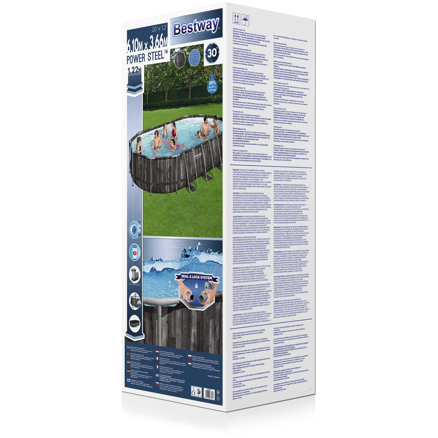BestWay Power Steel 20FT x 12FT x 48Inch Oval Swimming Pool Set