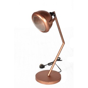 Industrial Copper Standing Round Table Lamp