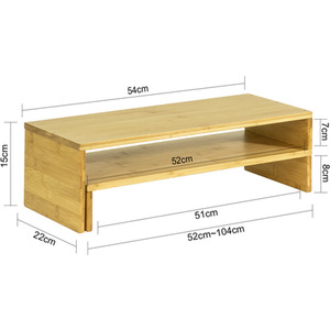 SoBuy 2 Tiers Bamboo Monitor Stand Computer Screen