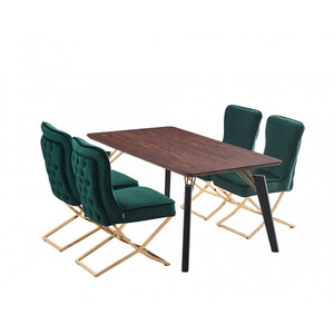 Trafalgar Cosmo LUX Dining Set Includes a Table and Chairs Set of 4