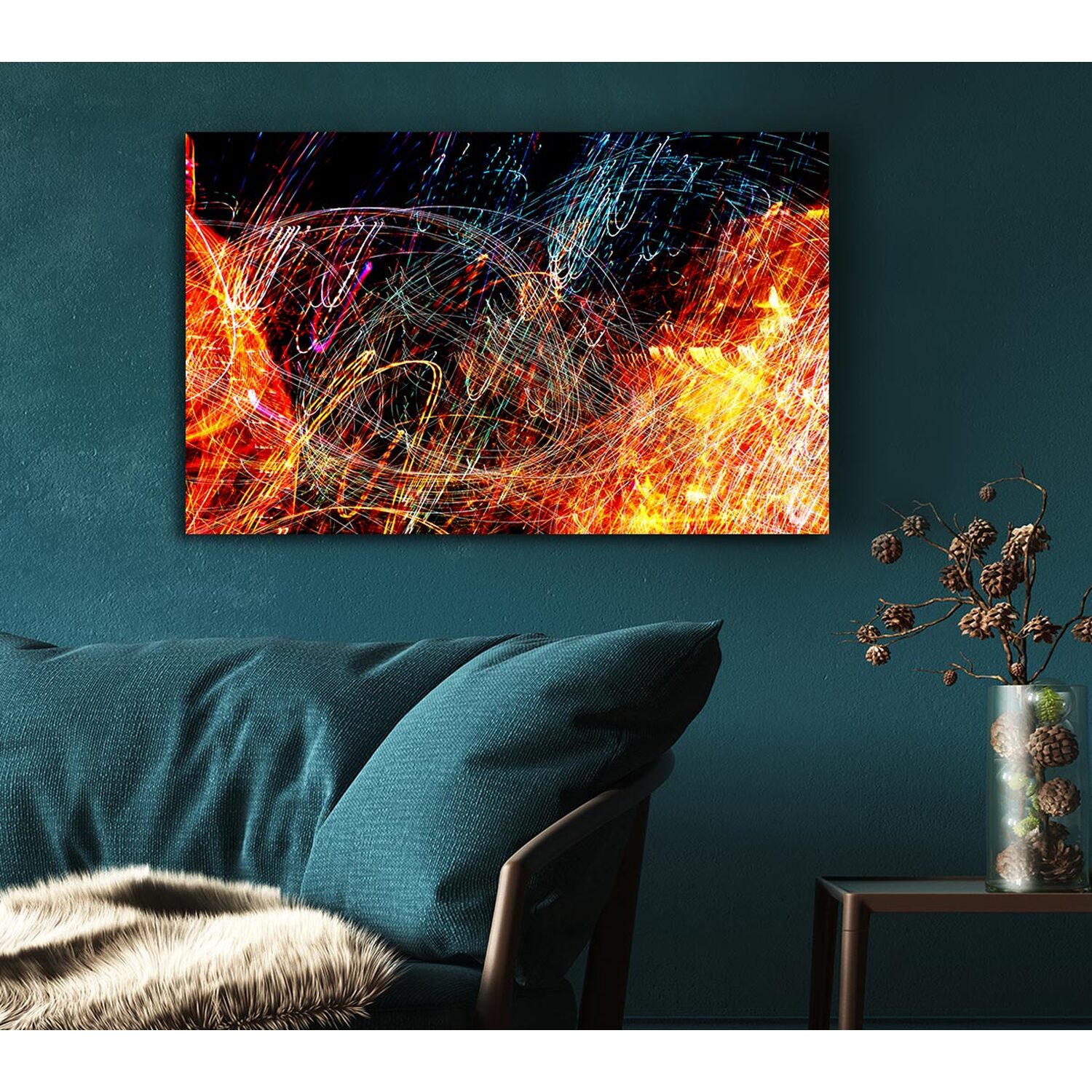 Fairground Lights Intense Canvas Print Wall Art