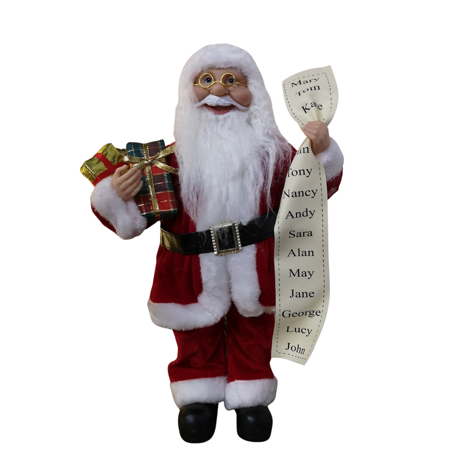 Standing Father Christmas Gift and Name List Decoration