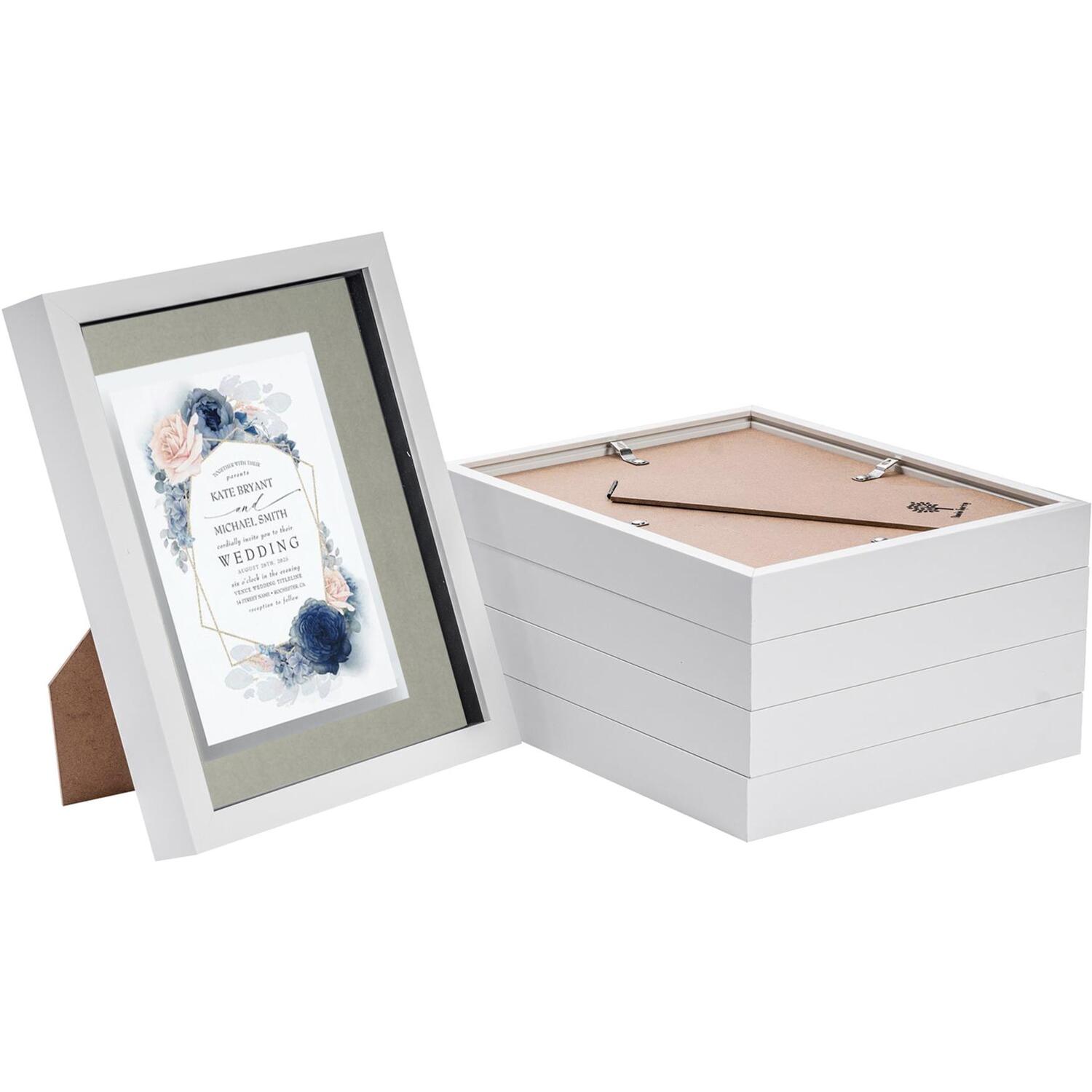 3D Box Photo Frames - 8x10" with 5x7" Mount - Pack of 5