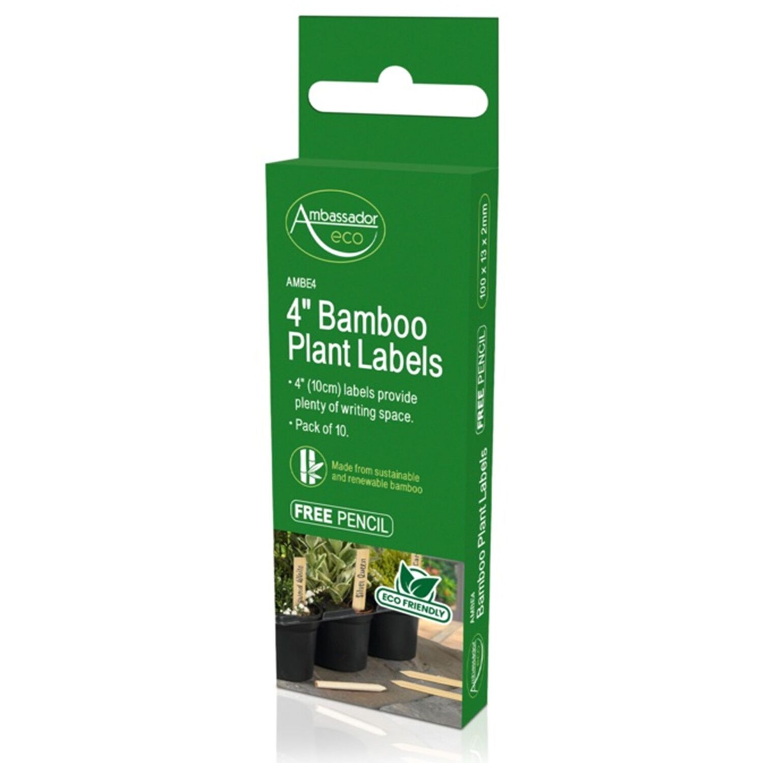 10 Wooden Bamboo Plant Labels With Pencil Garden Pot Markers 10cm