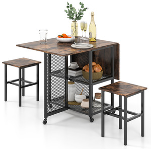 3-Piece Foldable Dining Table Set