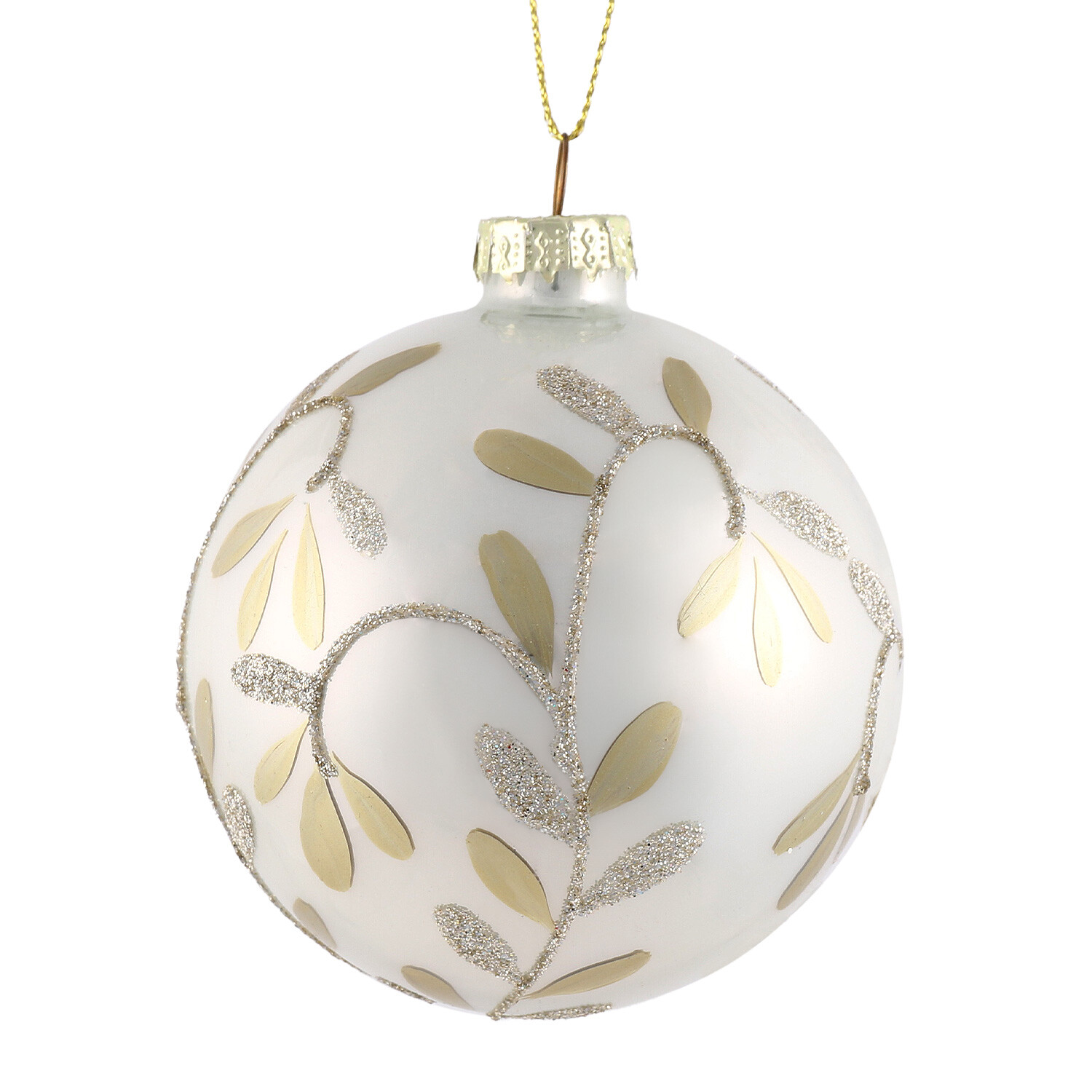 Ivory Gold Glitter Bauble