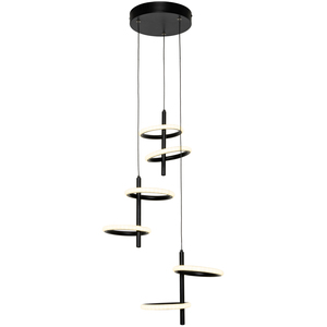 Geo 6 Light LED Ring Cluster Pendant