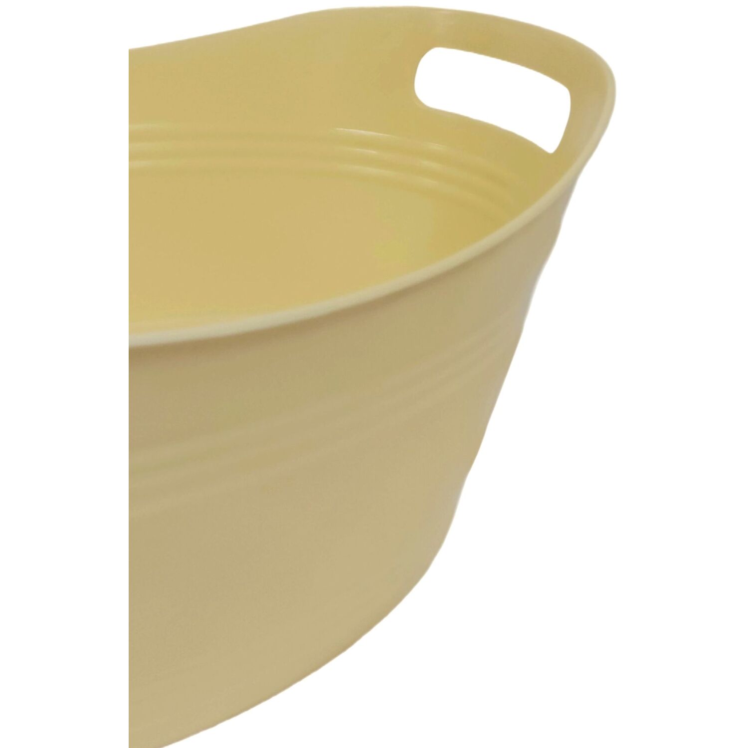 Small Yellow Plastic Ice Bucket With Handle Drink Cooler Tub Party