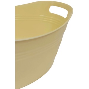 Small Yellow Plastic Ice Bucket With Handle Drink Cooler Tub Party