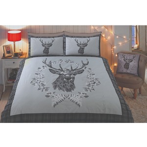 Angus Stag Bed Cover Cotton Duvet Set With Pillowcase