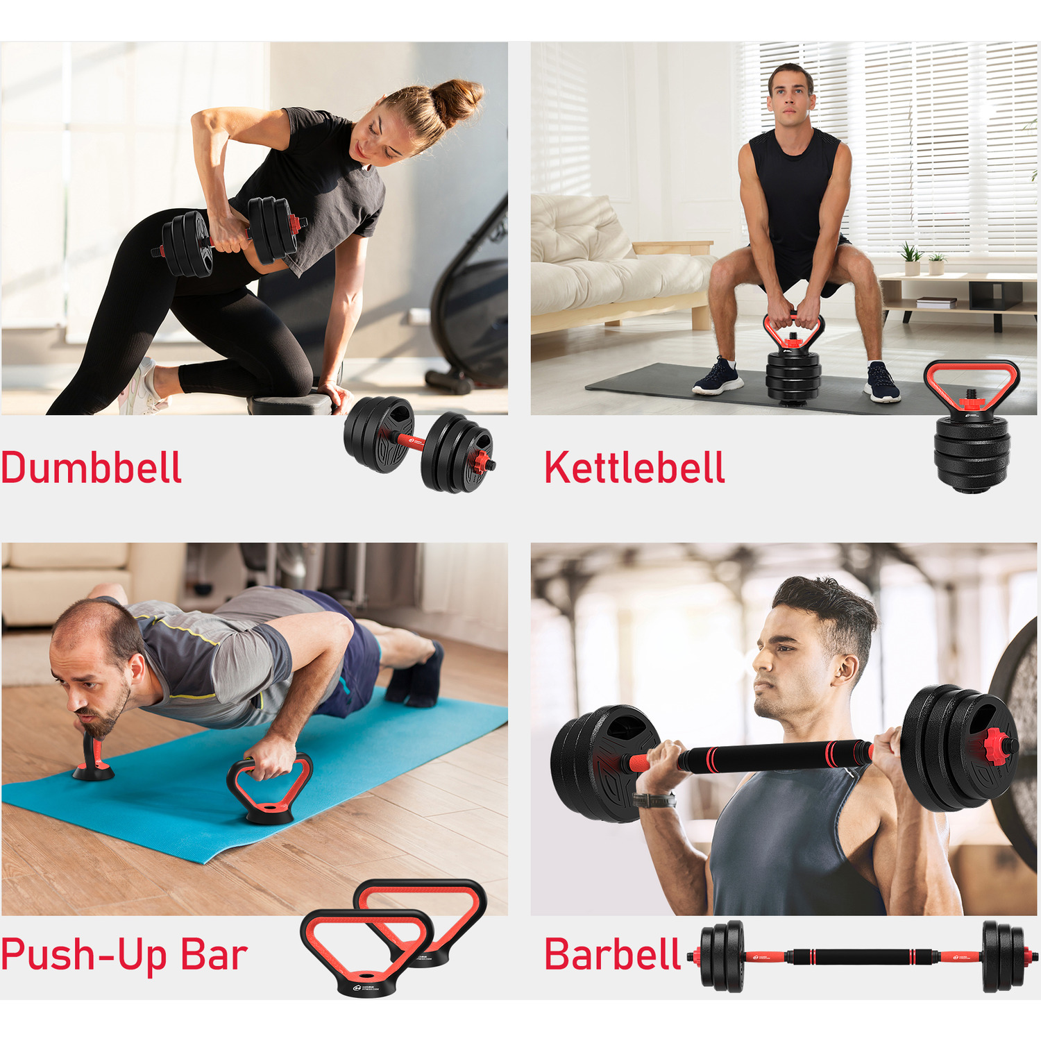 20kg Home Fitness Adjustable Weights Dumbbells Set