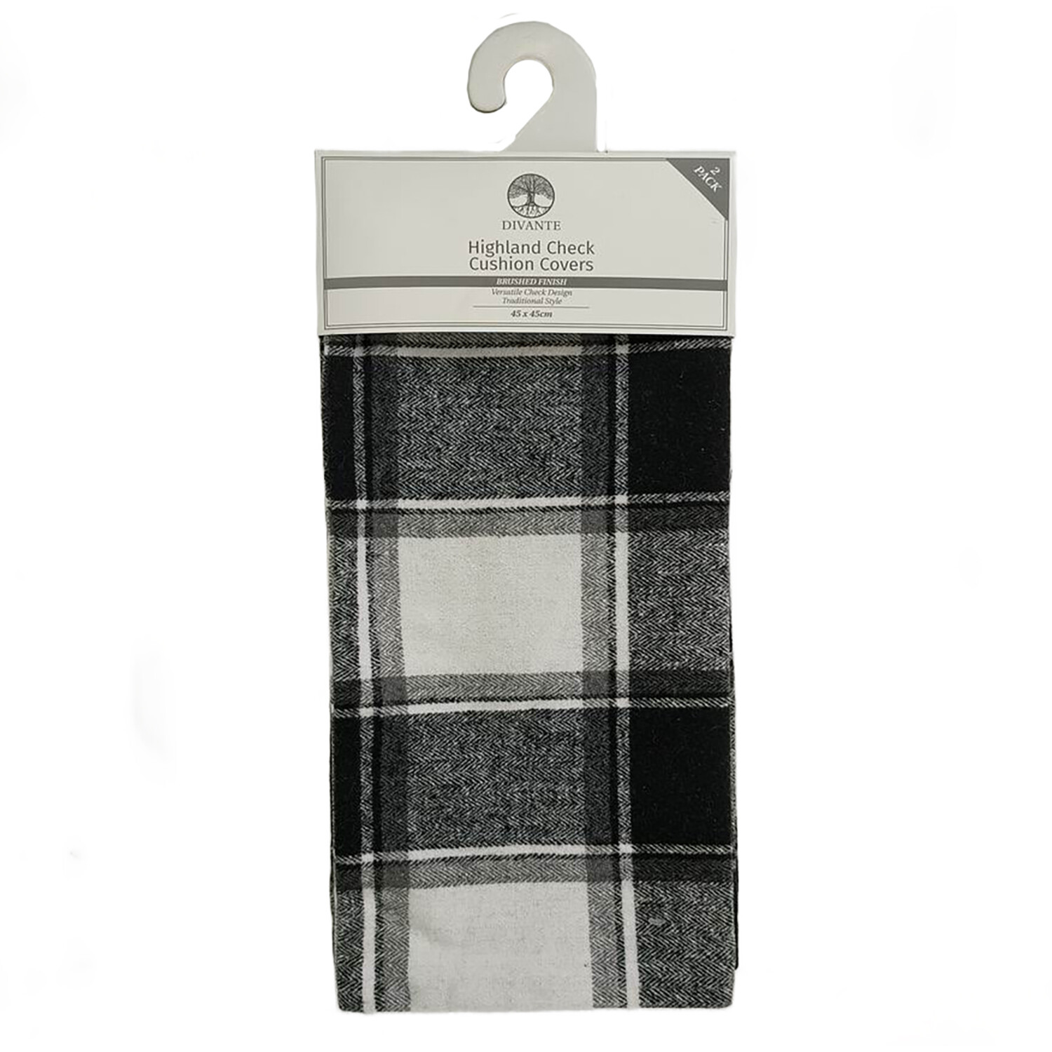 Pack of 2 Highland Check Cushion Covers