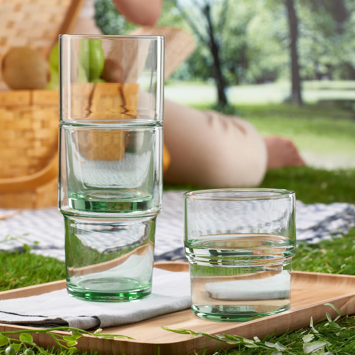 Aware Hill Recycled Glass Stacking Tumblers - 300ml - Green