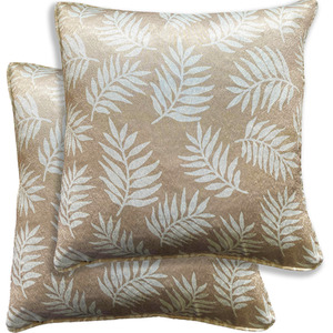 Pair of Oakland Leaf Pattern Cushion Covers - 43x43cm - Cases Only