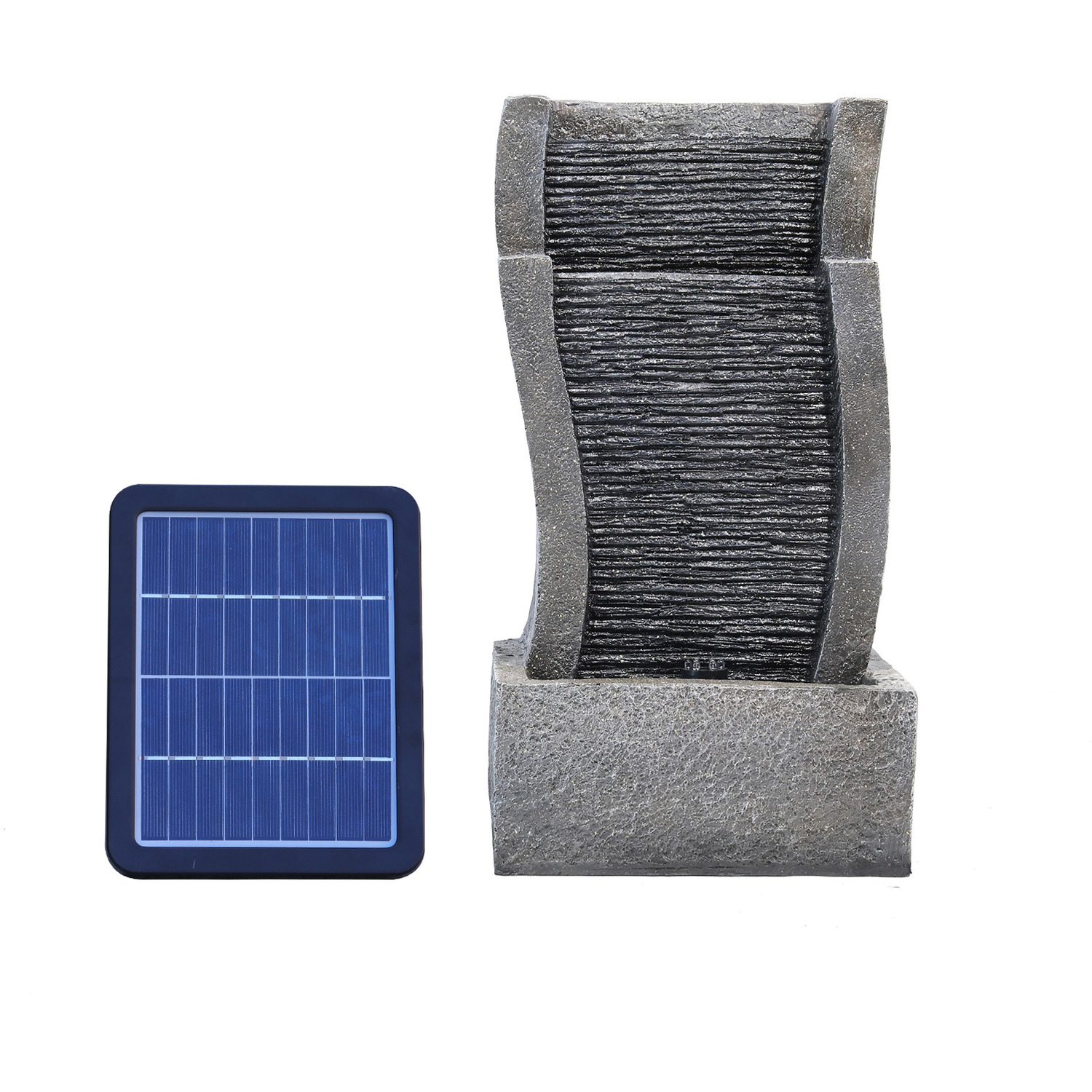 LED Solar Vertical Cascade Rockery Fountain