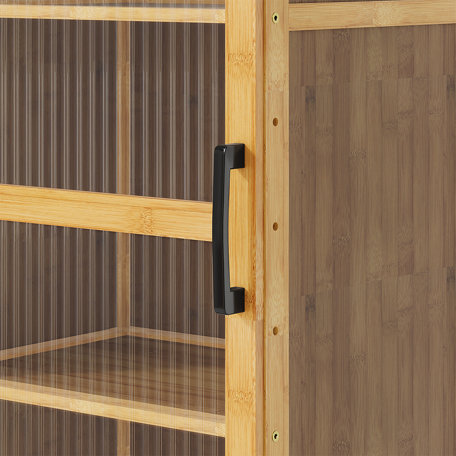 Narrow Bookcase Storage Unit with Acrylic Doors