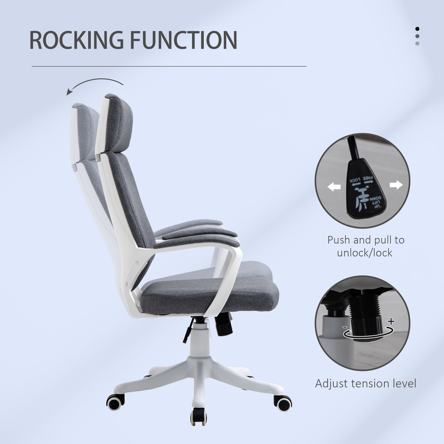 High Back Swivel Office Chair with Lumbar Back Support, Adjustable Height