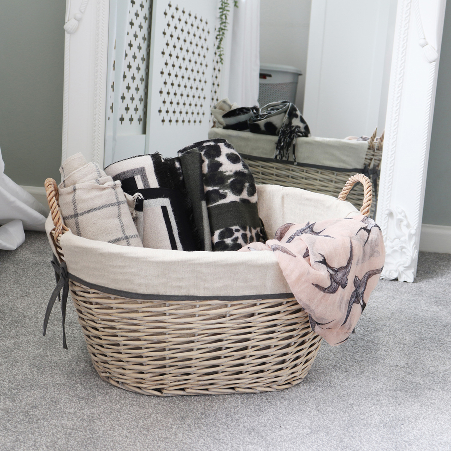 Arianna Oval Tapered Willow Storage Basket
