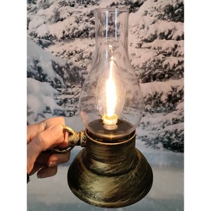 Gold Antique LED Oil Lamp Light