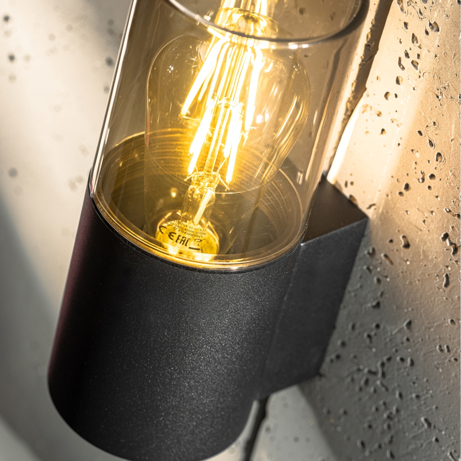 CGC BLUEBELL Black Outdoor Cylinder Wall Light