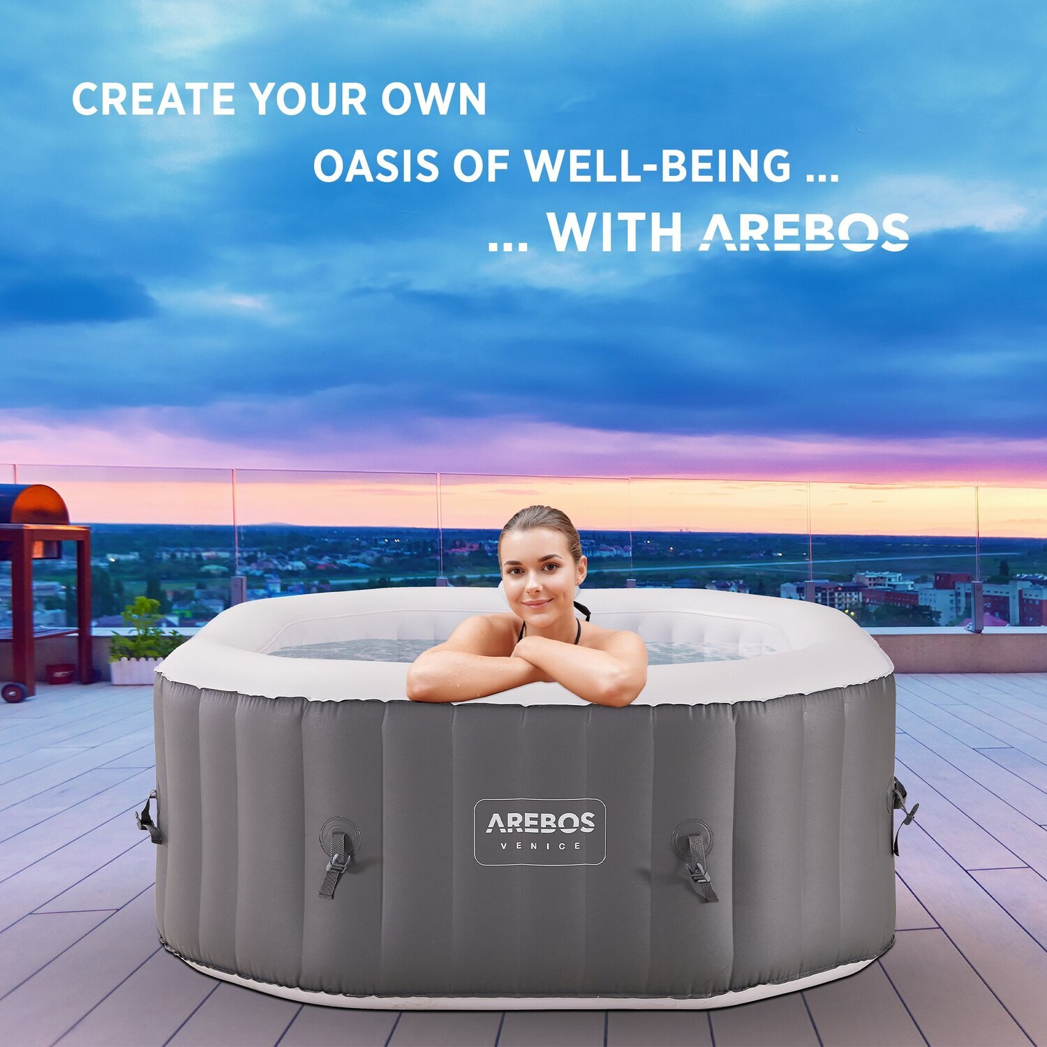 In-Outdoor Whirlpool Octagonal Spa Pool Hot tub