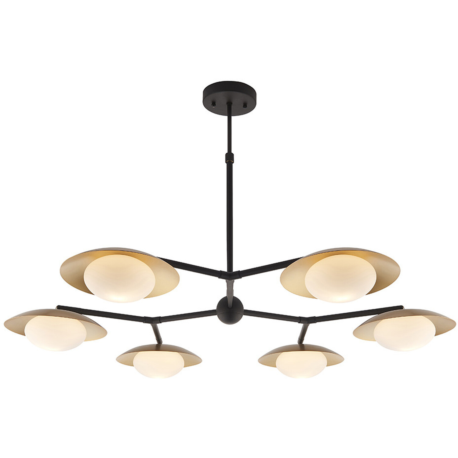 Tivoli 6 Light Ceiling Semi Flush Gold Dark Bronze Finish With Opal Glass