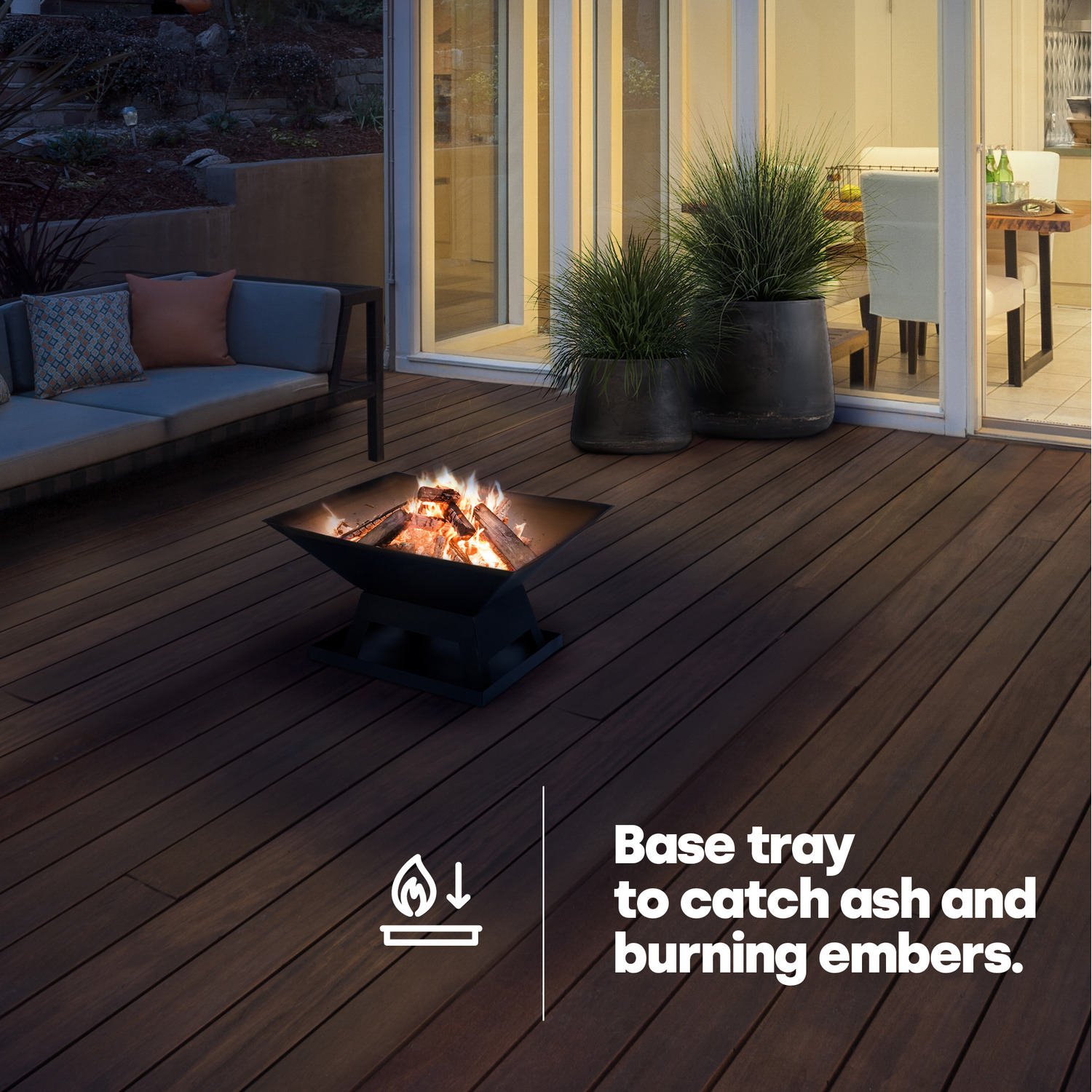 Iron Geo Fire Pit with BBQ Grill