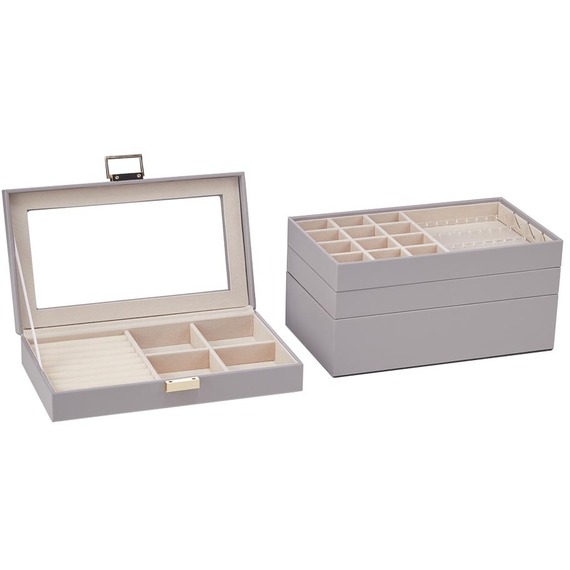 Multi-Compartment Jewellery Box with Transparent Lid