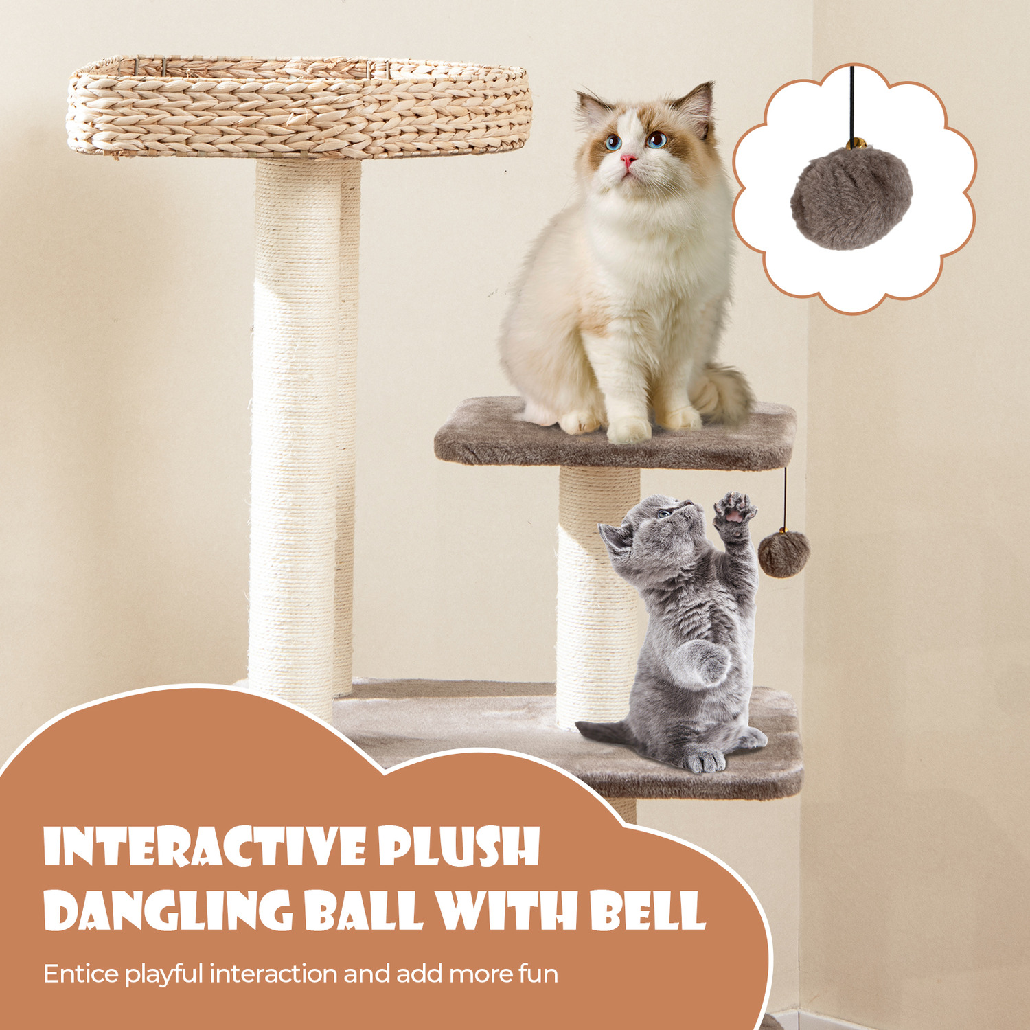 Cats Climbing Tower Kitty Activity Center