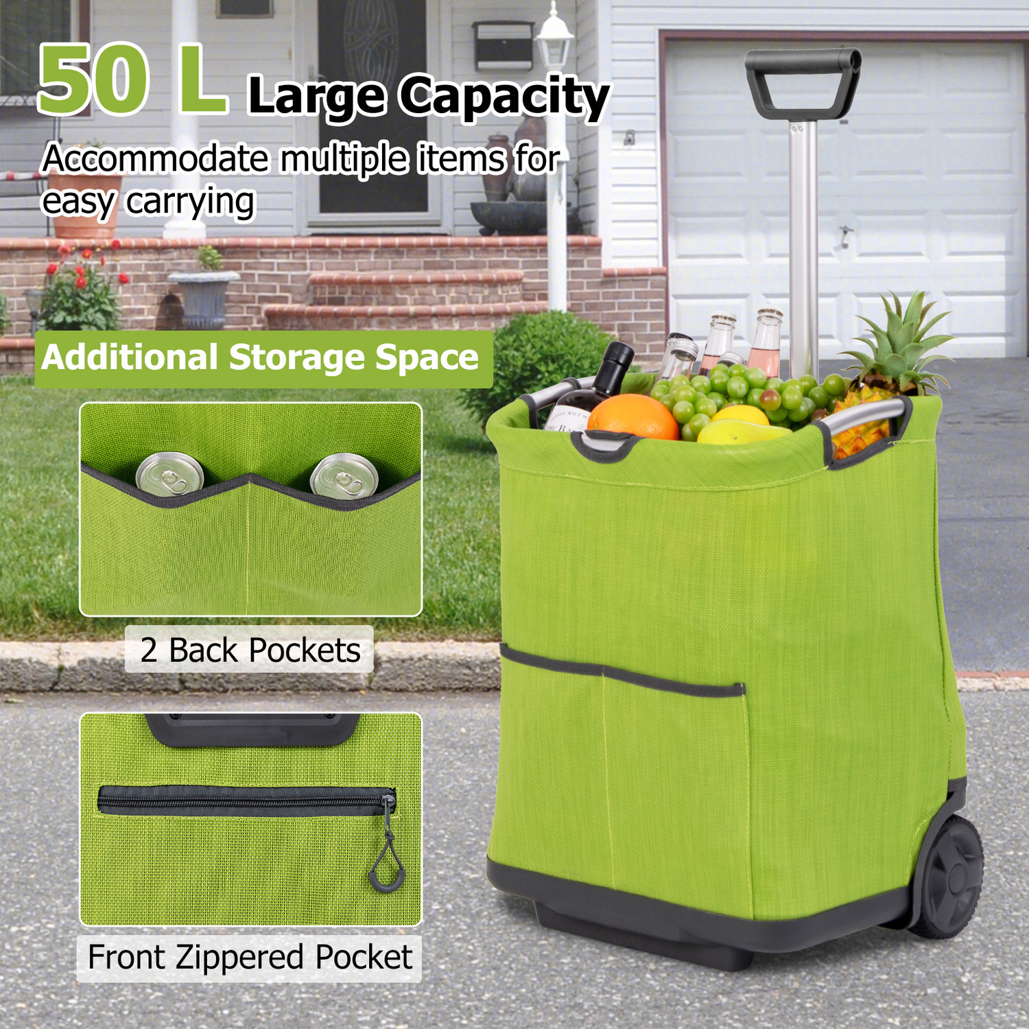 50L Folding Shopping Cart