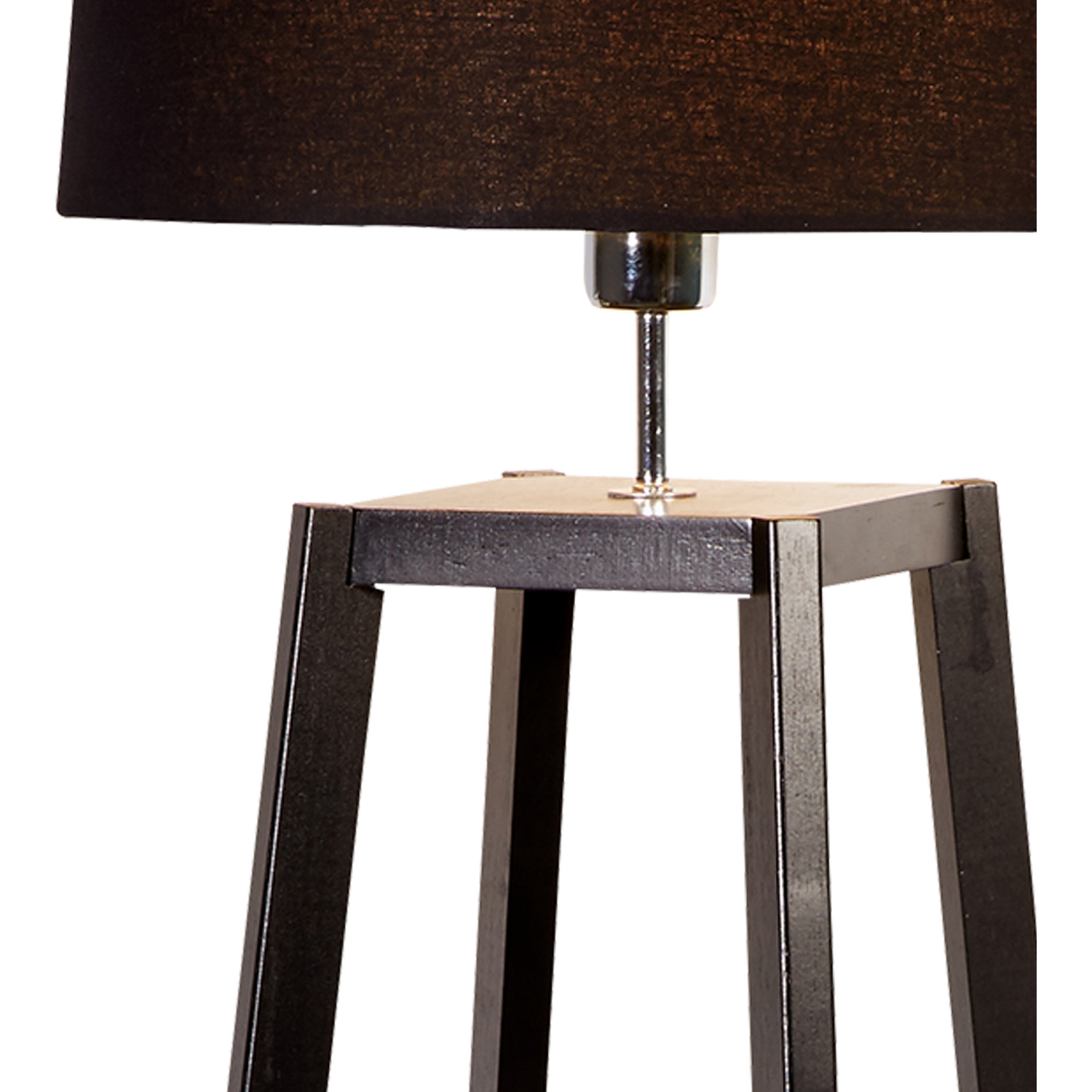Wooden Plant Stand Lamp Kd Black