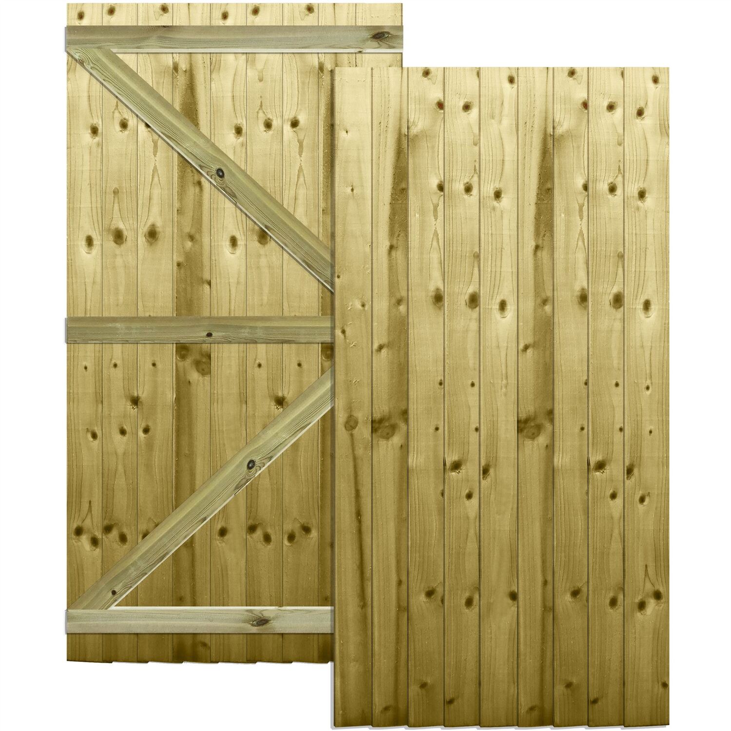 Overlapped Feather Edge Pathway Semi-Braced Flat Top Pedestrian Garden Gate