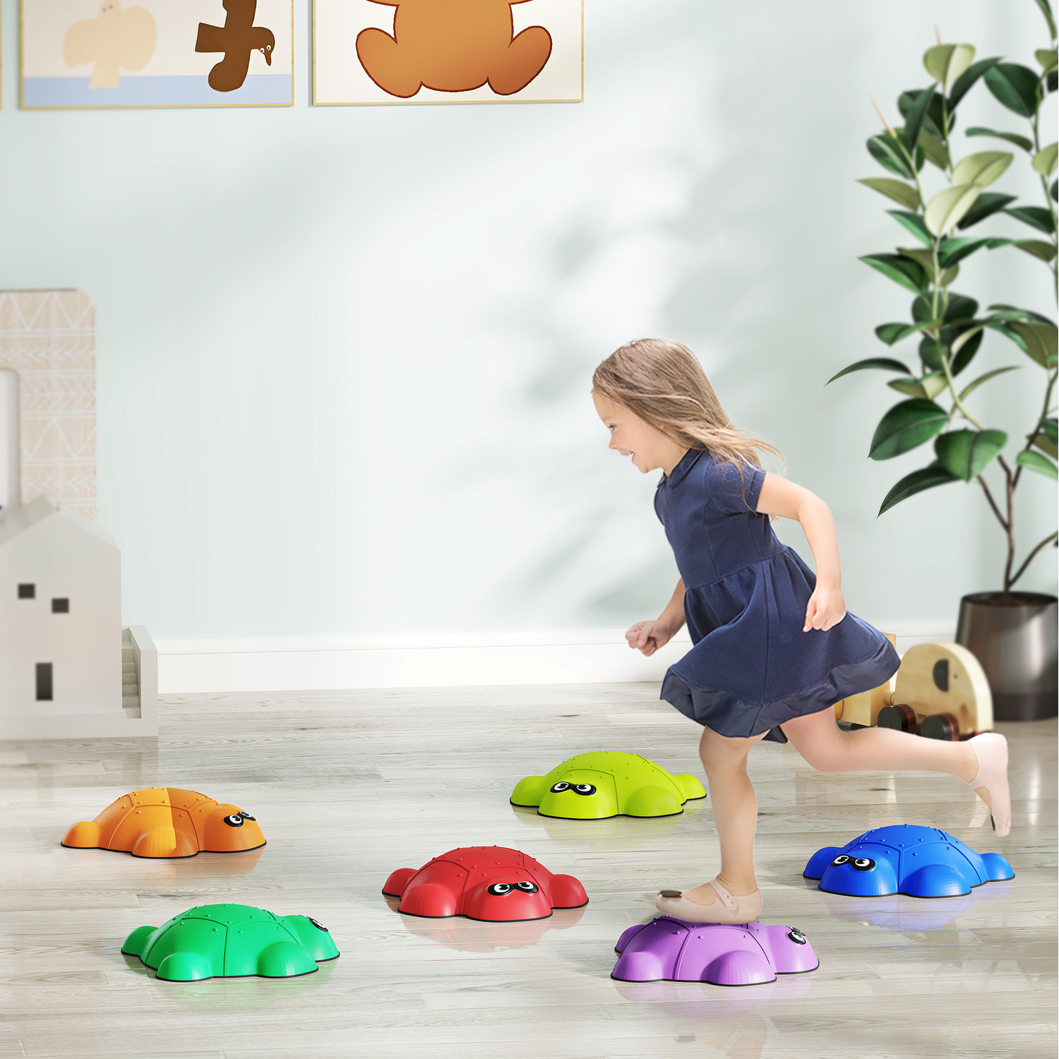 AIYAPLAY Kids Turtle-Shaped Stackable River Stones