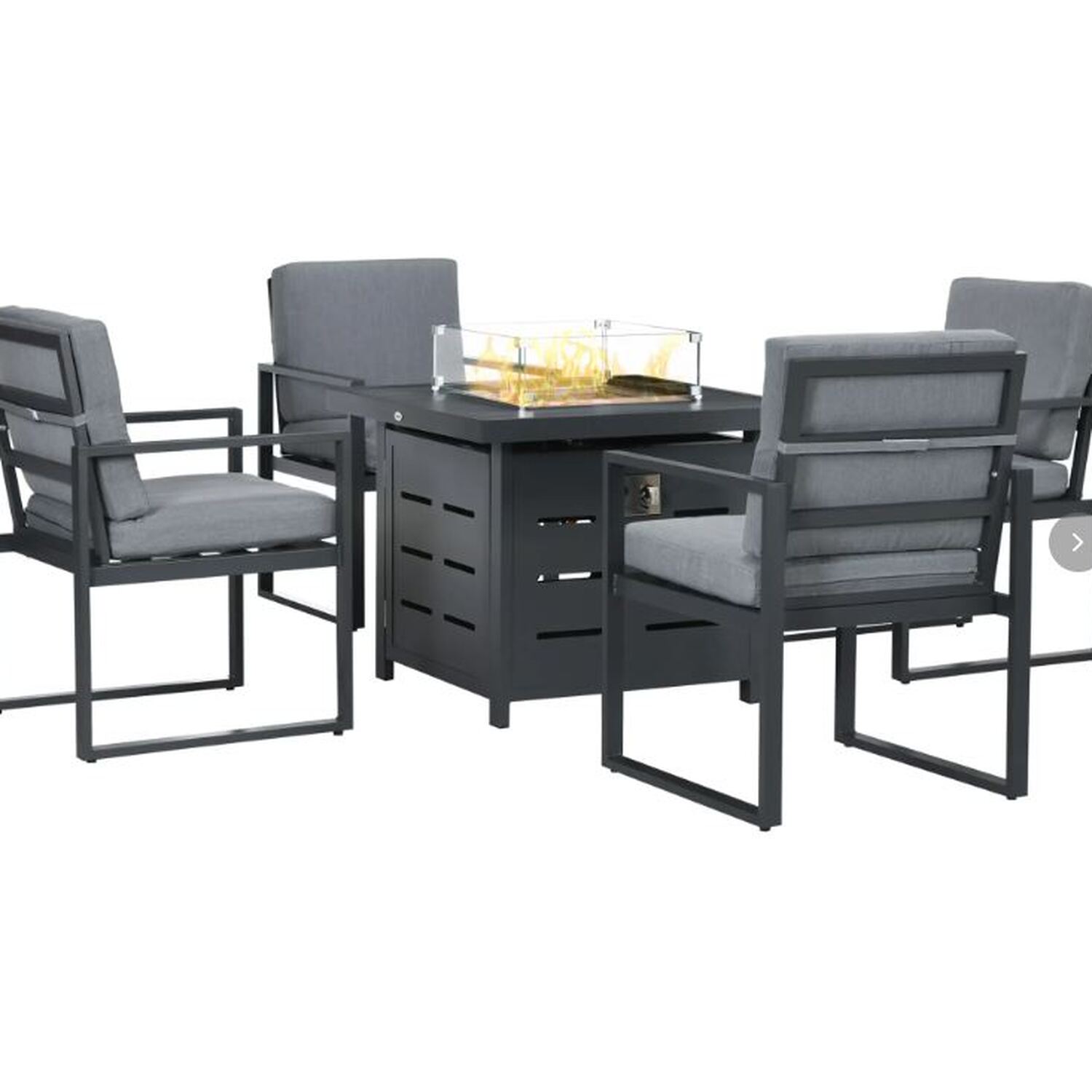 Nova Aluminium Fire Pit Garden Furniture Set