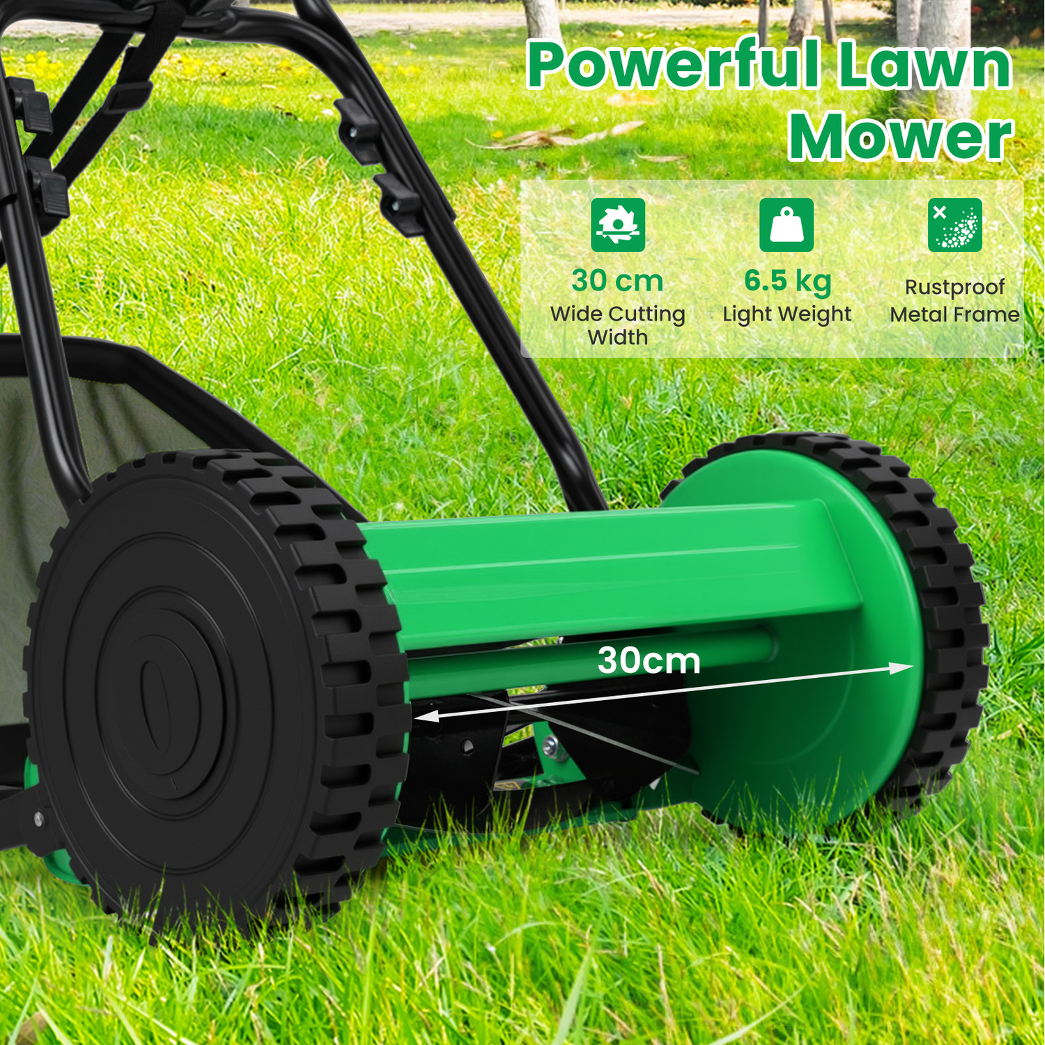 Push Lawn Mower Manual Grass Sweeper