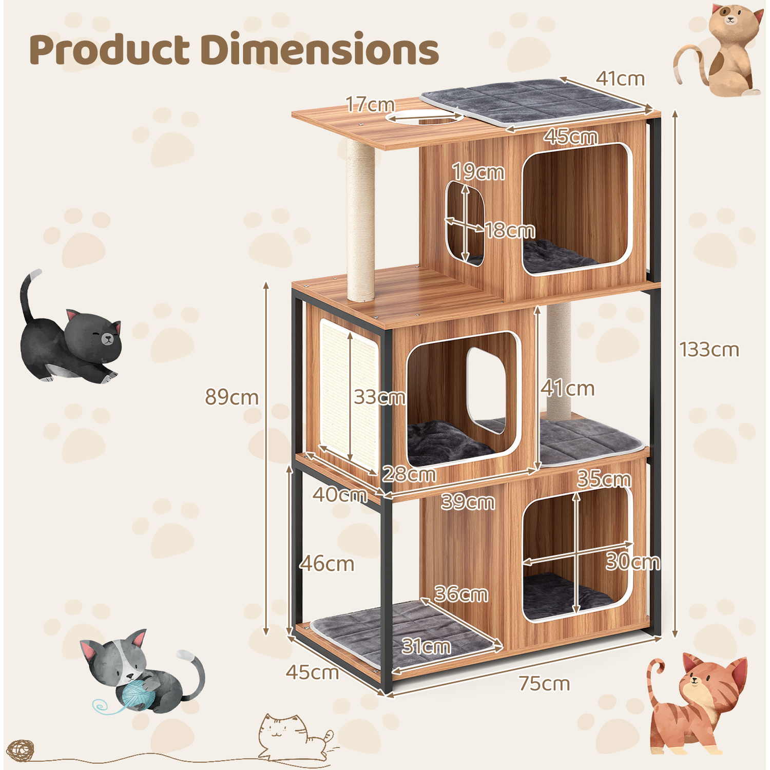 Modern Cat Tree Cat Tower House