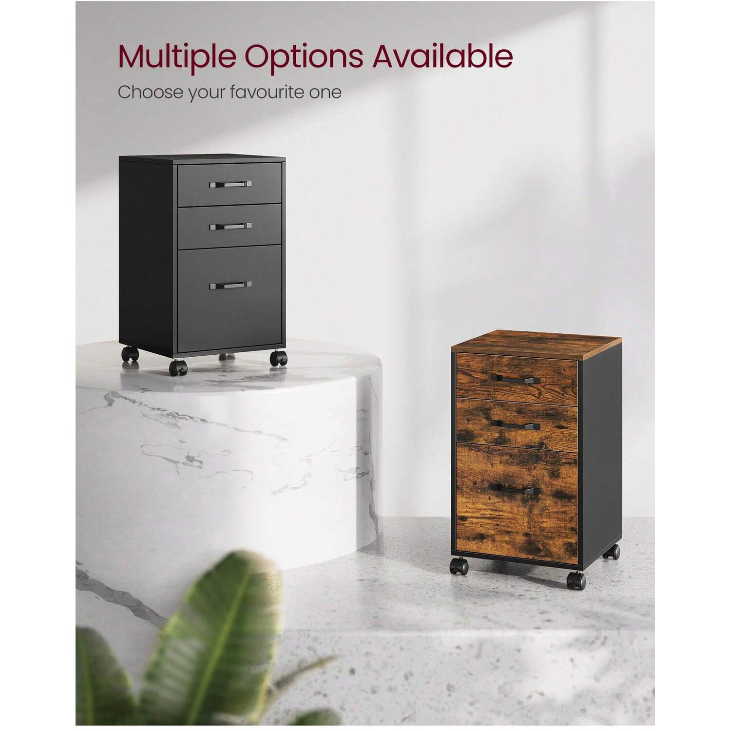VASAGLE Industrial File Cabinet with 3 Drawers