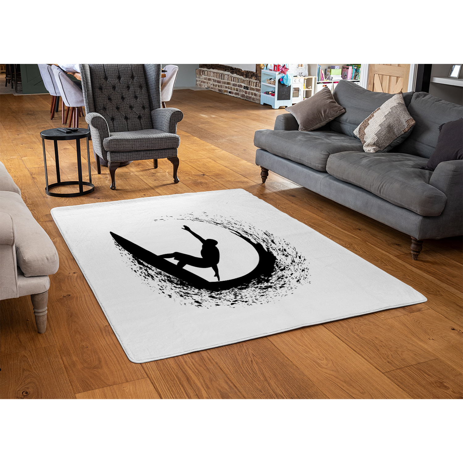 Surfer Silhouette Designer Rug