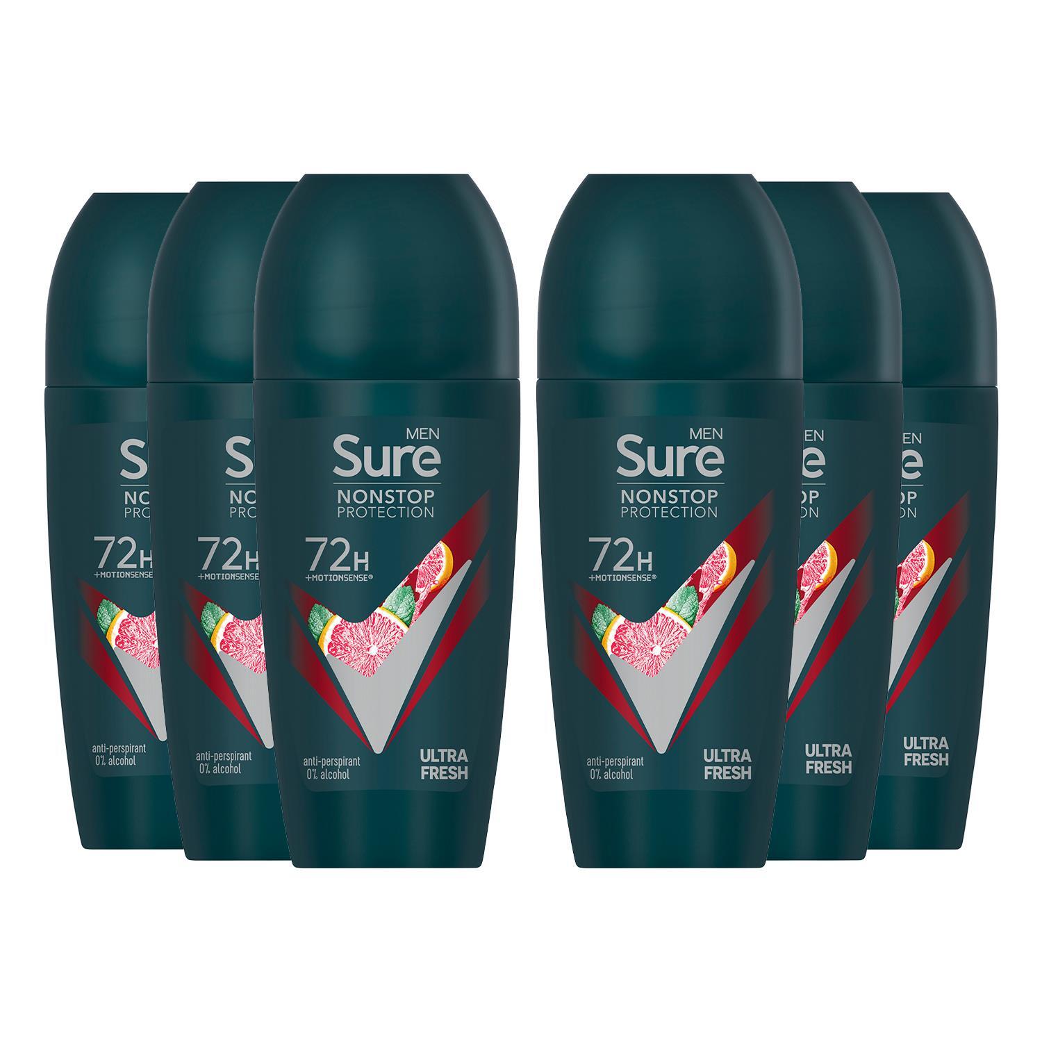 Sure Men Antiperspirant Deodorant Roll On 72H Nonstop, Ultra Fresh - 50ml