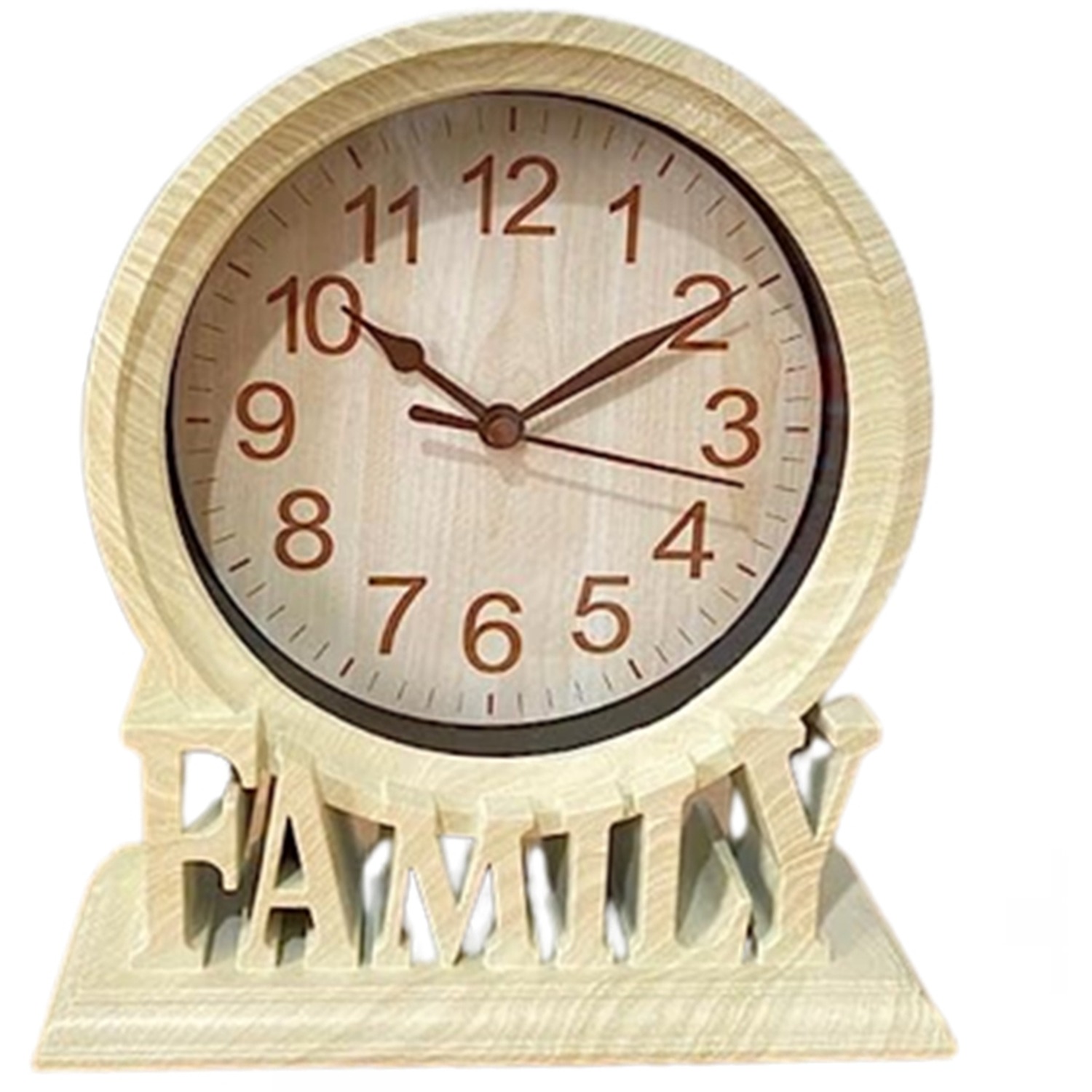 Table Clock Vintage Family Non Ticking Desk Clock Retro Mantel Clocks Cream