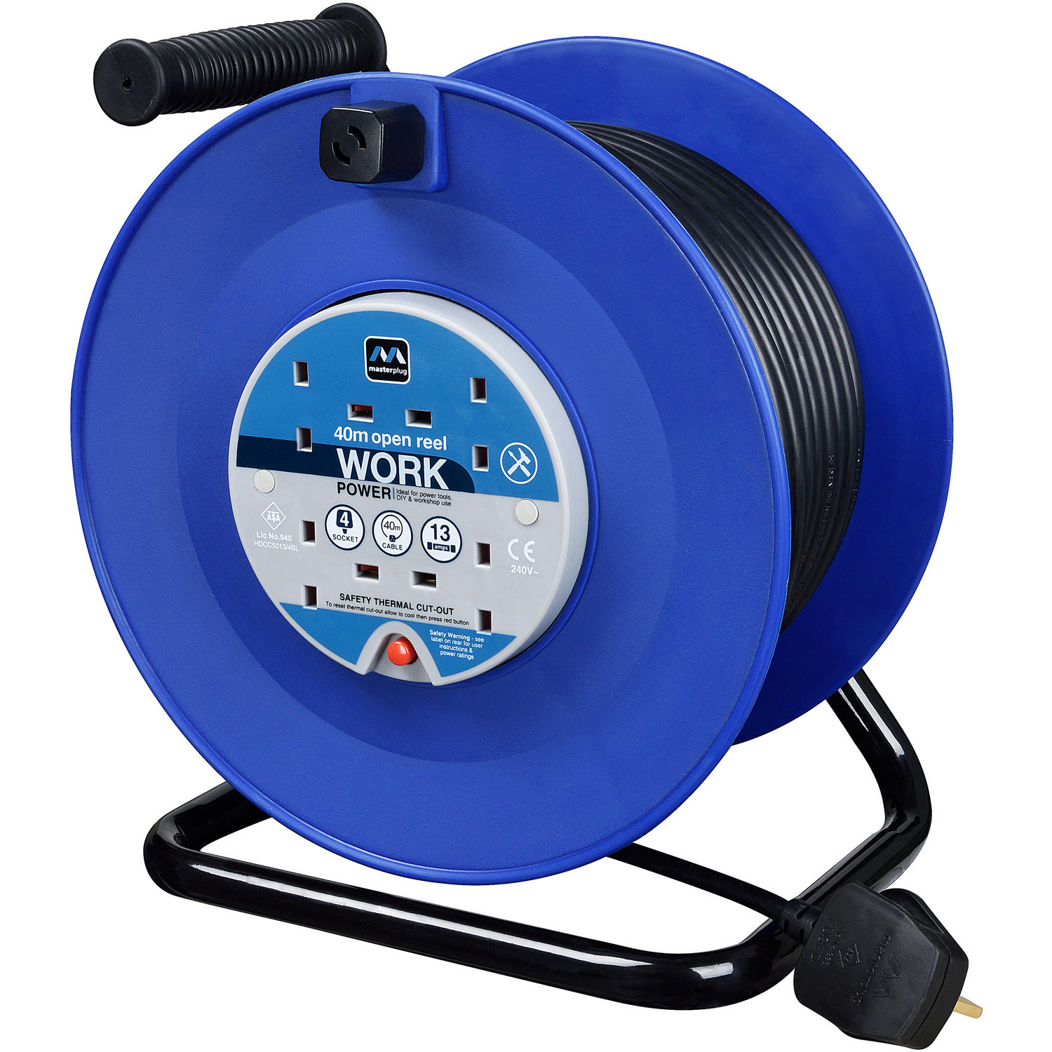 4 Socket 40m 13A Cable Reel