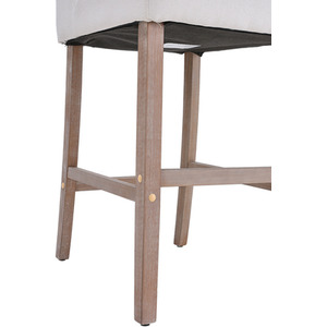 Set of 2 Modern Linen Tufted Bar Stool with Wood Legs