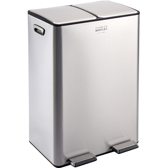 Double Compartment Stainless Steel Kitchen Bin
