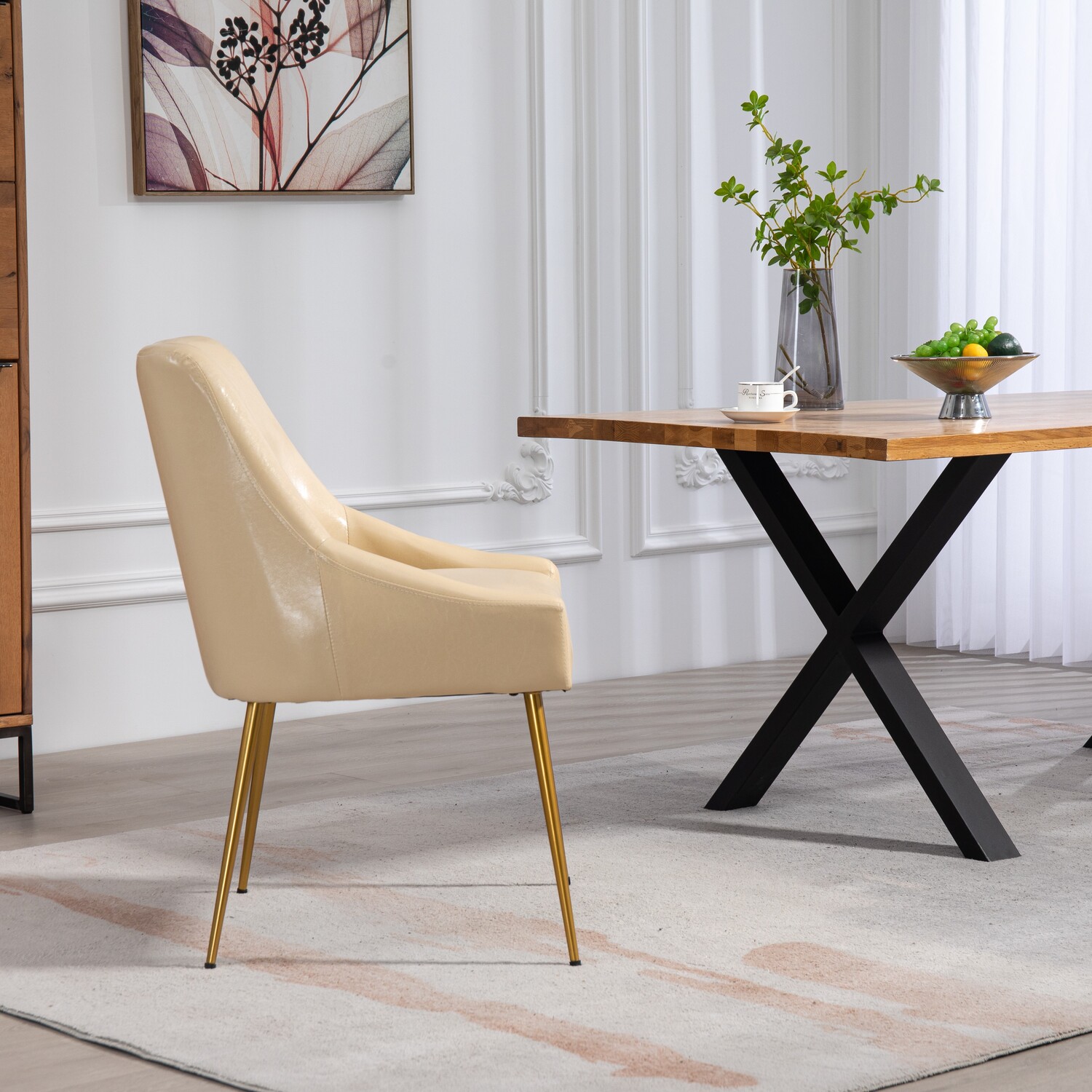 Set of 2 Lograto Faux Leather Dining Chairs