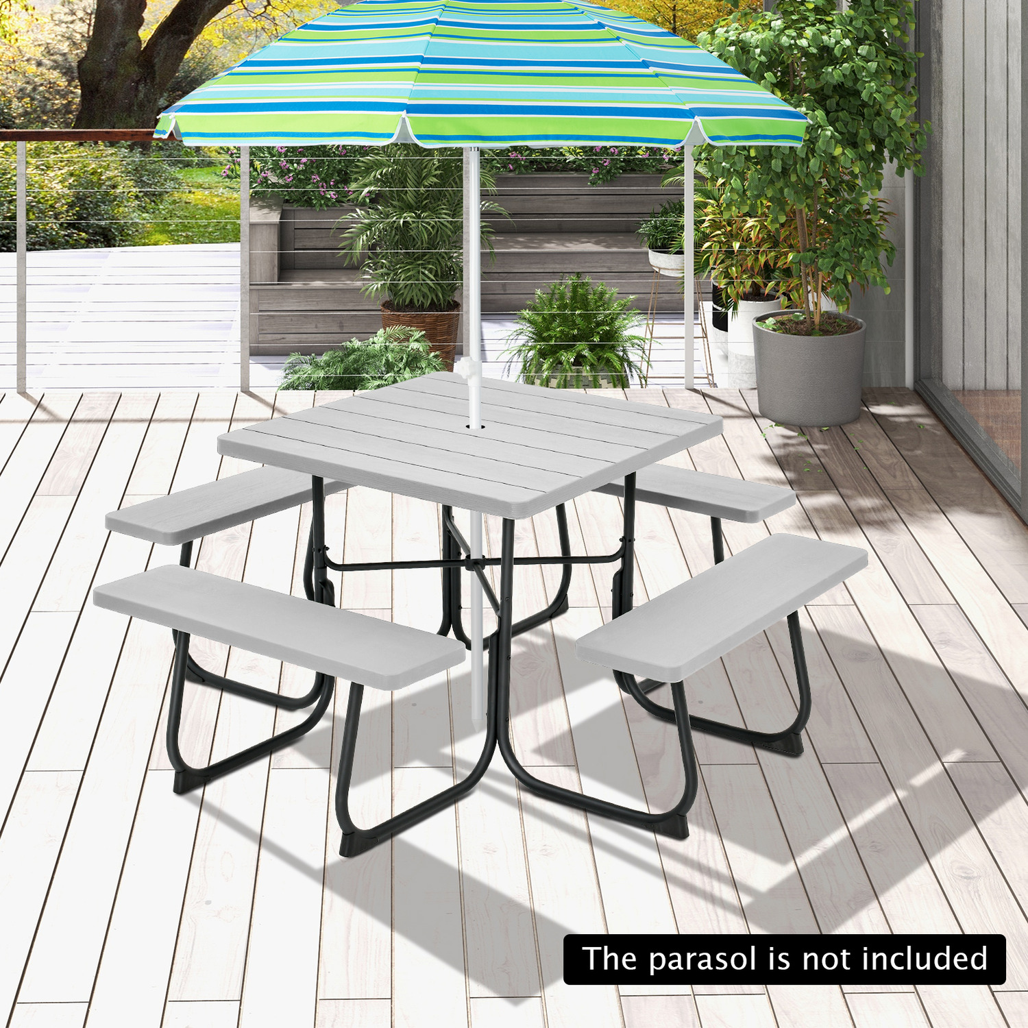 8-Person Camping Picnic Table Bench Set